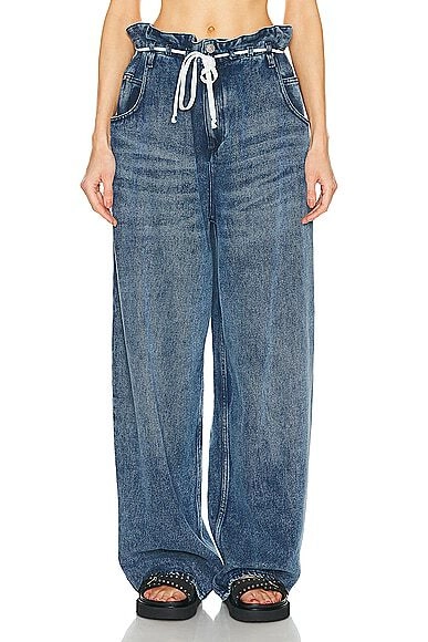 Isabel Marant Étoile Jordy Baggy Wide Leg Jeans - Light Blue