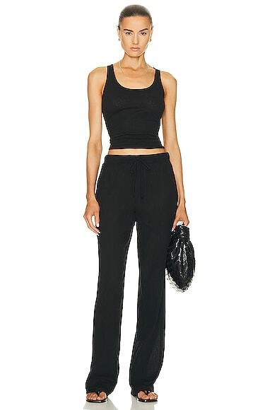 LESET Laura Scoop Neck Tank Top - Black