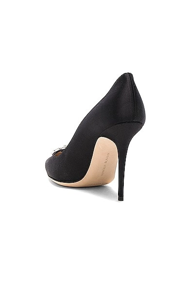 Manolo Blahnik Satin Nadira Embellished Pumps