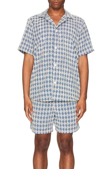 Oas Navy Diamond Cuba Terry Shirt - Blue
