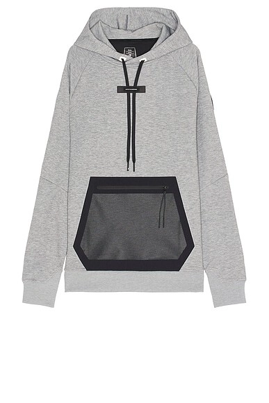 On Hoodie With Mesh Kangaroo Pocket - Grey