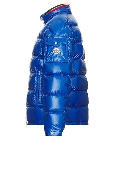 Moncler Quilted Down Jacket With Detachable Hood - Bluette