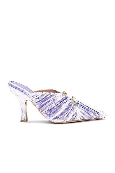 Bottega Veneta Crushed Velvet Mule Pumps With Gold-tone Hardware - Amethyst