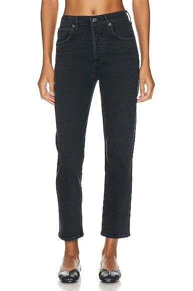AGOLDE Riley High Rise Straight Crop Jeans - Panoramic