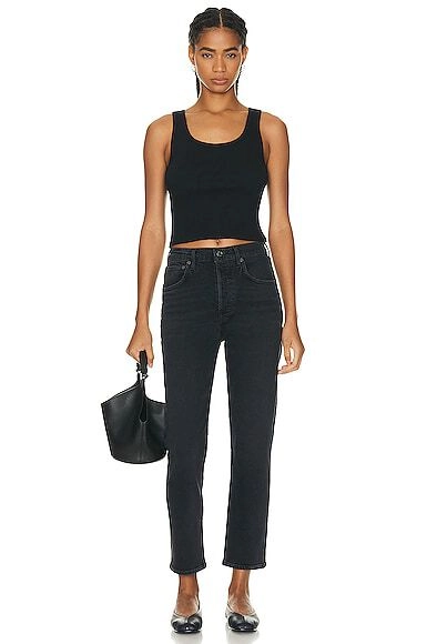 AGOLDE Riley High Rise Straight Crop Jeans - Panoramic