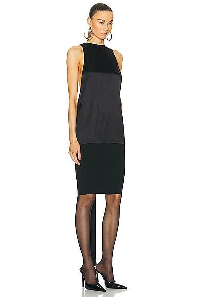 Saint Laurent Satin Drape Tank Top
