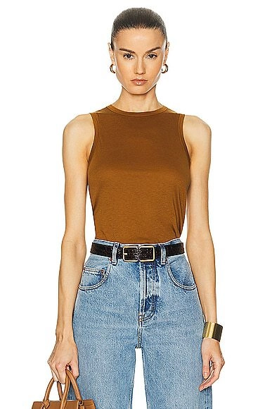 Saint Laurent Jersey Tank Top - Ocre