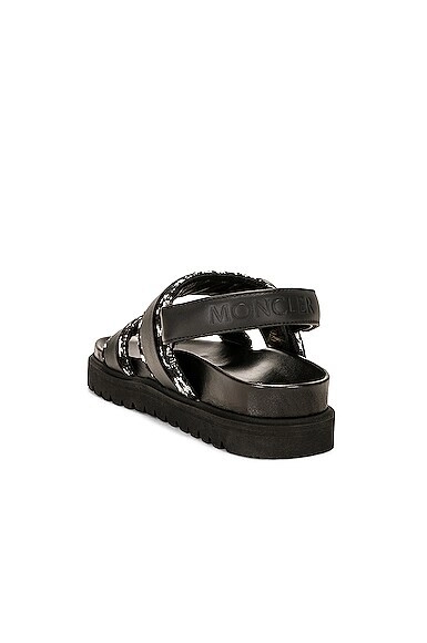 Moncler Bell Buckle Sandal With Tweed Detailing