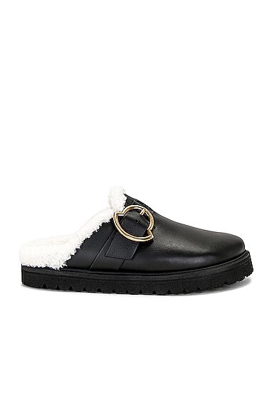 Moncler Bell Mule With Faux Fur Lining