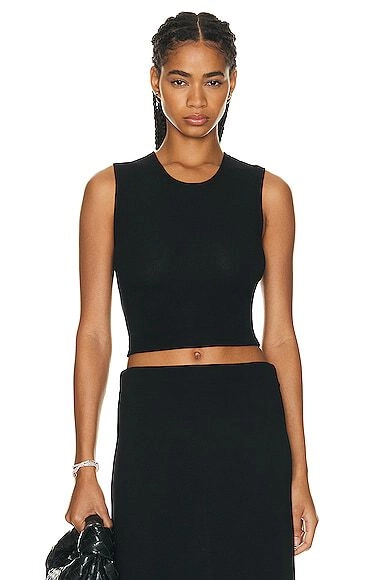 LESET Sleeveless Crewneck Top - Black