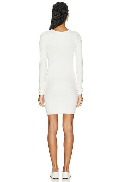 Eterne Long Sleeve Crewneck Mini Dress - Cream