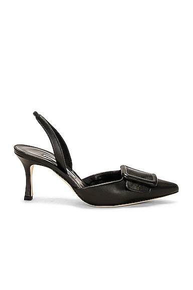 Manolo Blahnik Maysli 70 Nappa Slingback - Black