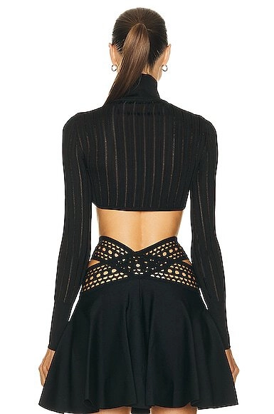 Alaïa Crinoline Cardigan In Black - Noir
