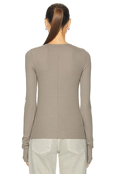 Eterne Long Sleeve Fitted Top - Clay