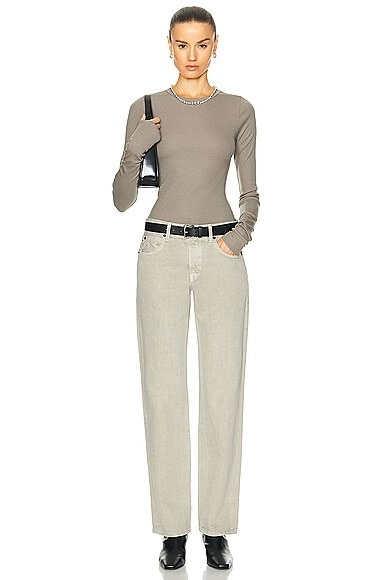 Eterne Long Sleeve Fitted Top - Clay