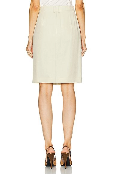 Saint Laurent Button-detailed Canvas Skirt