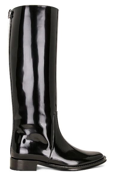 Saint Laurent Patent Leather Knee High Boots - Nero