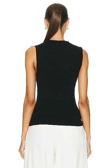 Enza Costa Silk Sweater Knit Sleeveless Mockneck Top