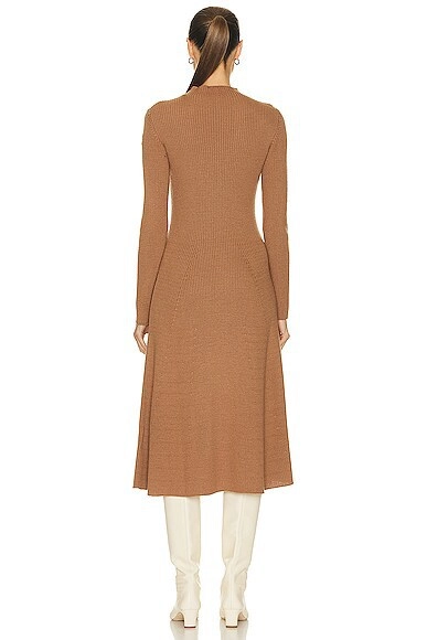 Moncler Long Sleeve Midi Knit Dress