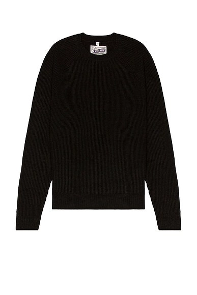 SCHOTT Ribbed Wool Crewneck Sweater
