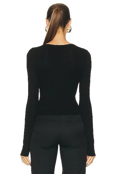 Enza Costa Silk Knit Long Sleeve Tuck Top