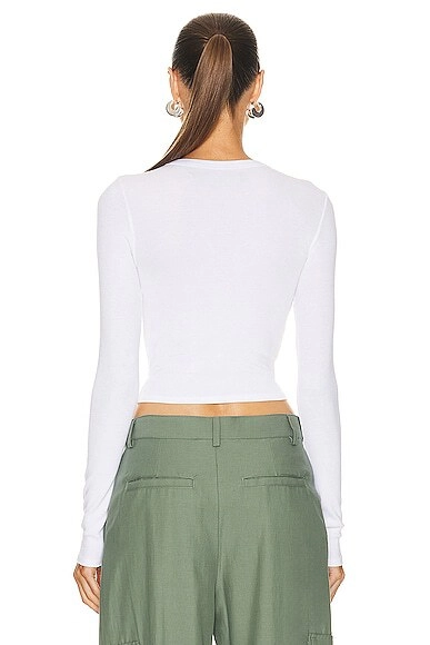 Enza Costa Silk Knit Long Sleeve Tuck Top