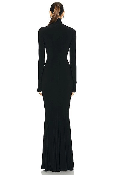 Norma Kamali Long Sleeve Turtle Fishtail Gown
