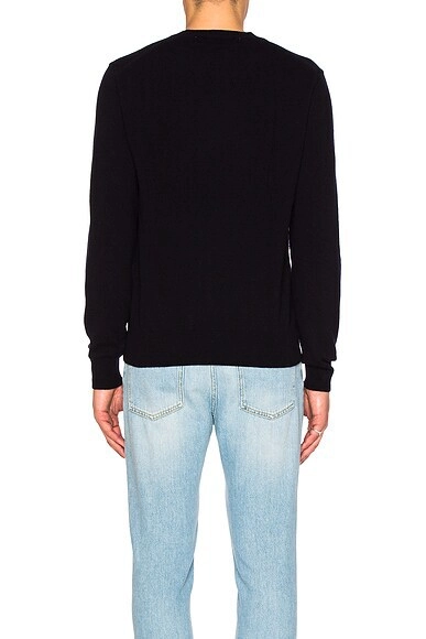 Play Comme Des Garcon V-neck Double Emblem Sweater