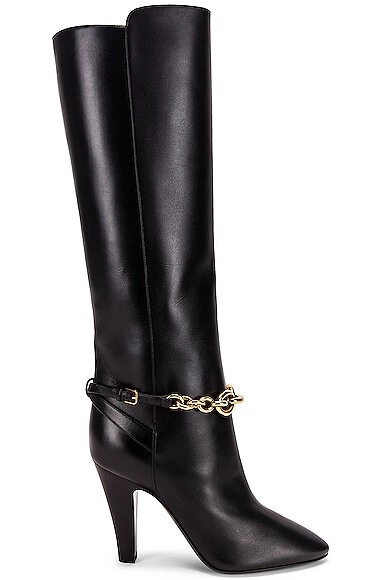 Saint Laurent Koller Boots With Chain Detail - Nero