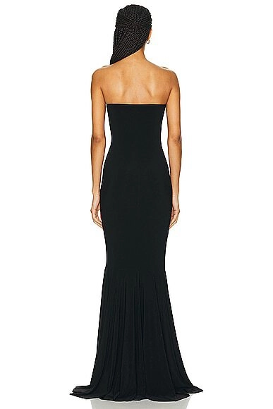Norma Kamali Strapless Shirred Fishtail Gown