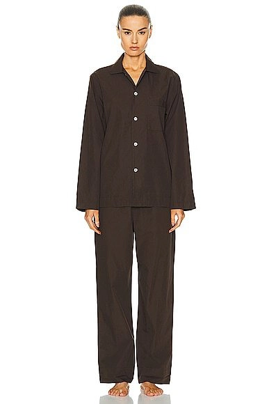 TEKLA Long Sleeve Shirt - Coffee