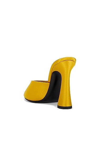 Saint Laurent Suite Mule Sandal In Satin - Ocre