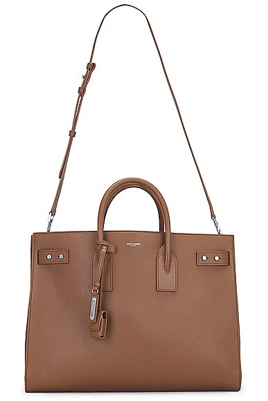 Saint Laurent Calfskin Leather Tote Bag - Fox