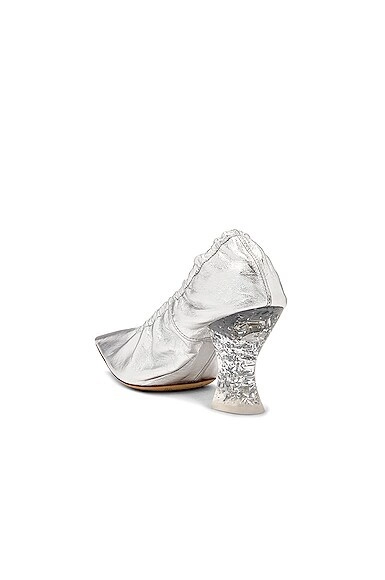 Bottega Veneta Metallic Crush Nappa Almond Pumps - Silver