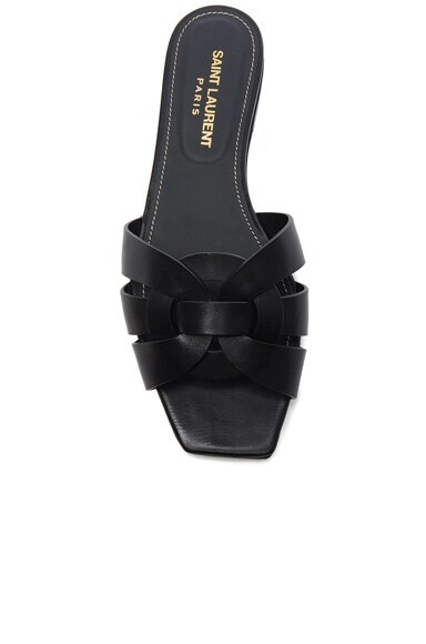Saint Laurent Tribute Flat Sandals - Black