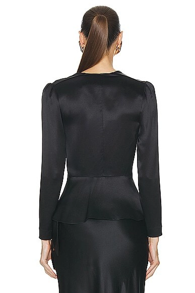Saint Laurent Satin Long Sleeve Blouse