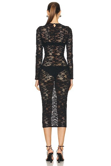 FLEUR DU MAL Lace Long Sleeve Dress