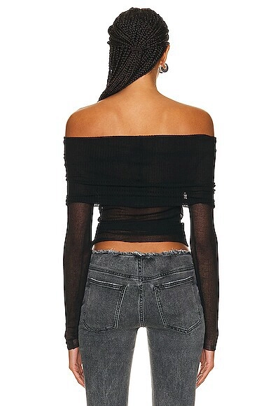 SEROYA Idalia Off-shoulder Knit Top - Black