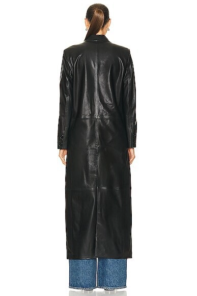 Nour Hammour Misha Long Leather Coat