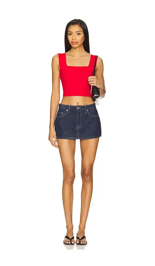 Susana Monaco X Revolve Wide Strap Crop Top - Red