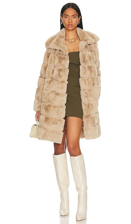 Adrienne Landau Faux Fur Long Coat