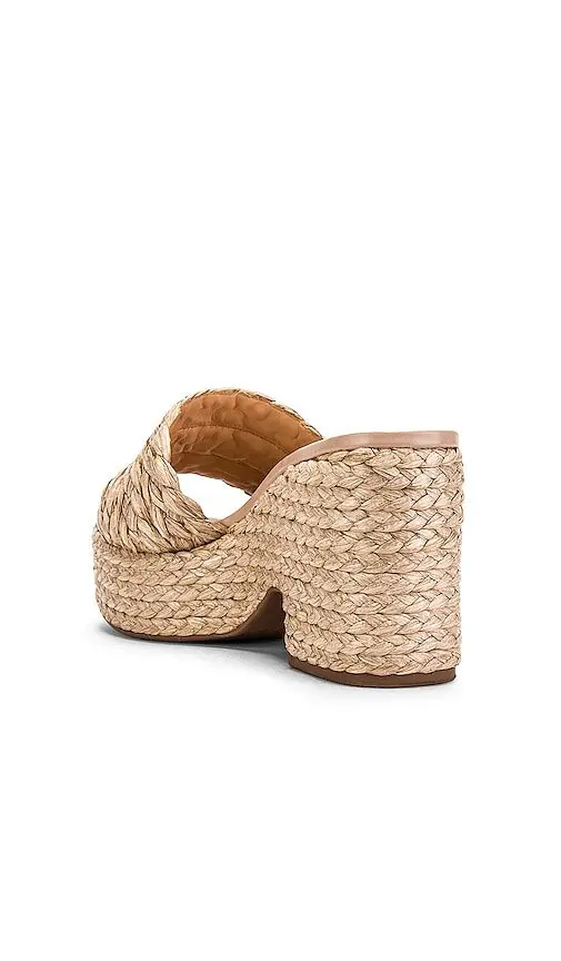 Raye Gable Wedge Platform Sandals - Beige