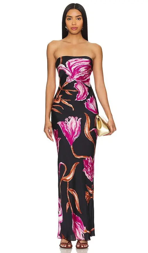 Rococo Sand Maxi Strapless Dress - Pink