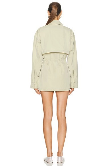 GRLFRND Tech Gabardine Parka Jacket - Light Olive