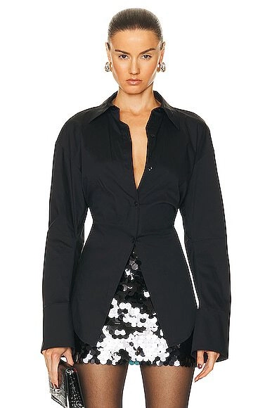SIMONMILLER Loch Button Up Shirt - Black