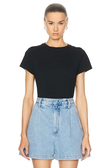 AGOLDE Adine Shrunken Tee - Black