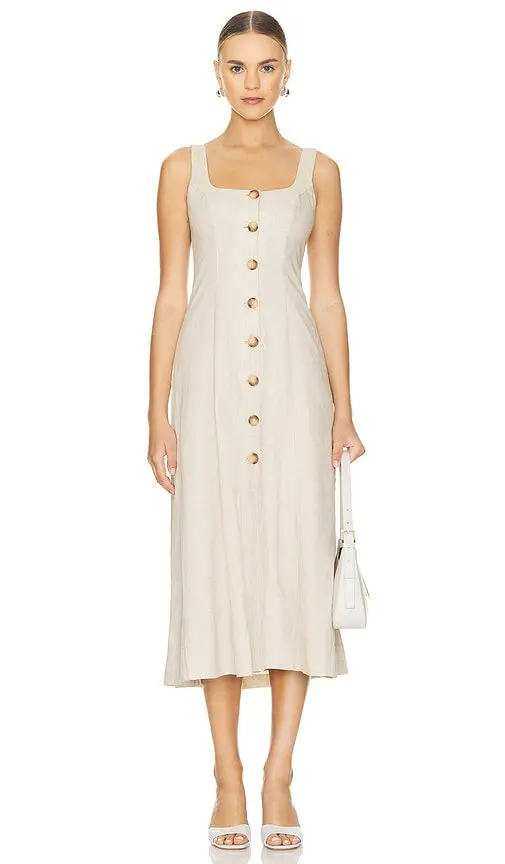 Tularosa Carley Midi Dress - Beige