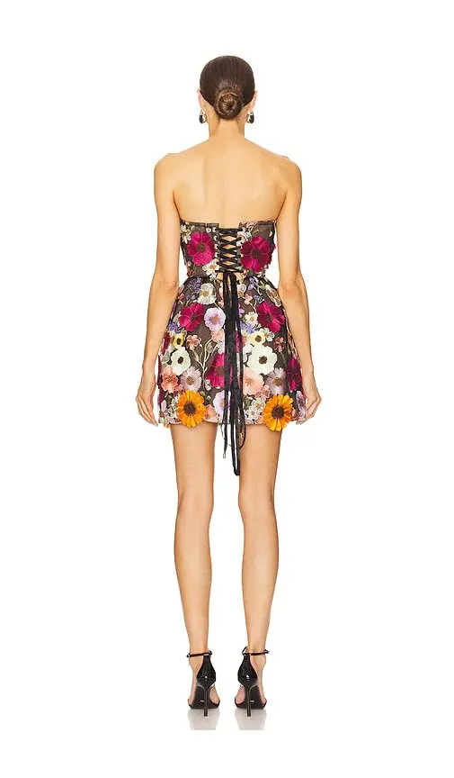 BRONX BANCO Bouquet Maraya Mini Dress - Burgundy