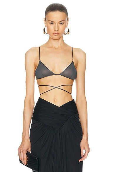 Saint Laurent Triangle Bralette - Gris