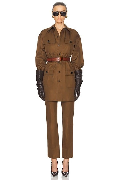 Saint Laurent Cotton Boot-cut Pant - Ecorce